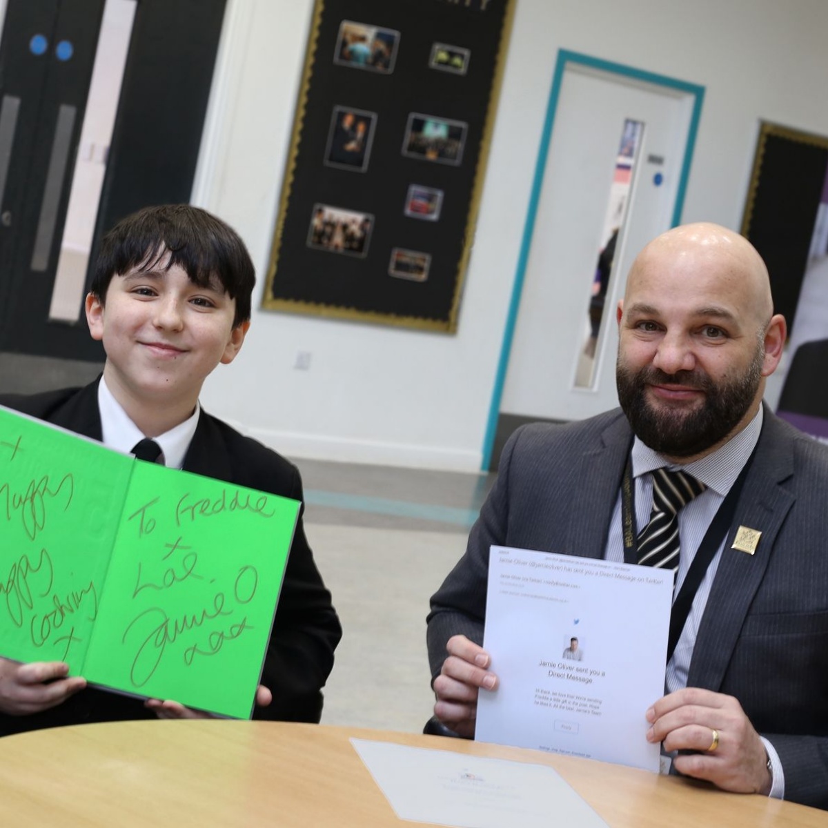 The Basildon Lower Academy - Freddie receives gift from superstar chef